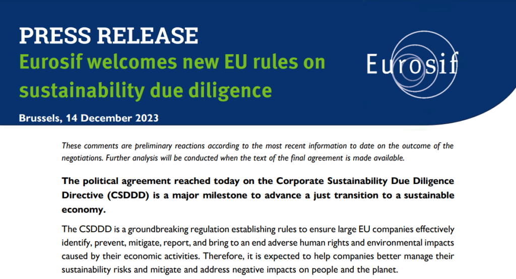 Press releases - EUROSIF